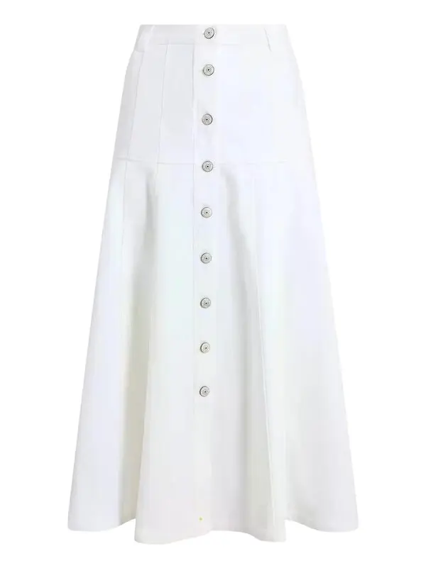 Cinq À Sept Button-front Pleated A-line Skirt - White