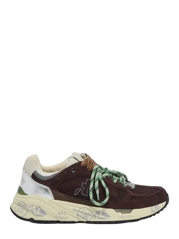 Premiata Mased Suede And Nylon Sneakers - Brown