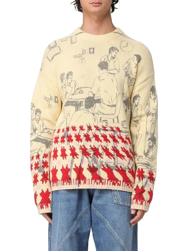 JW Anderson Graphic Print Crewneck Sweater - Butter
