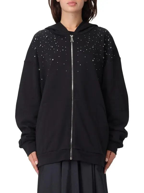 Liu Jo Full-zip Embellished Sweatshirt - Black