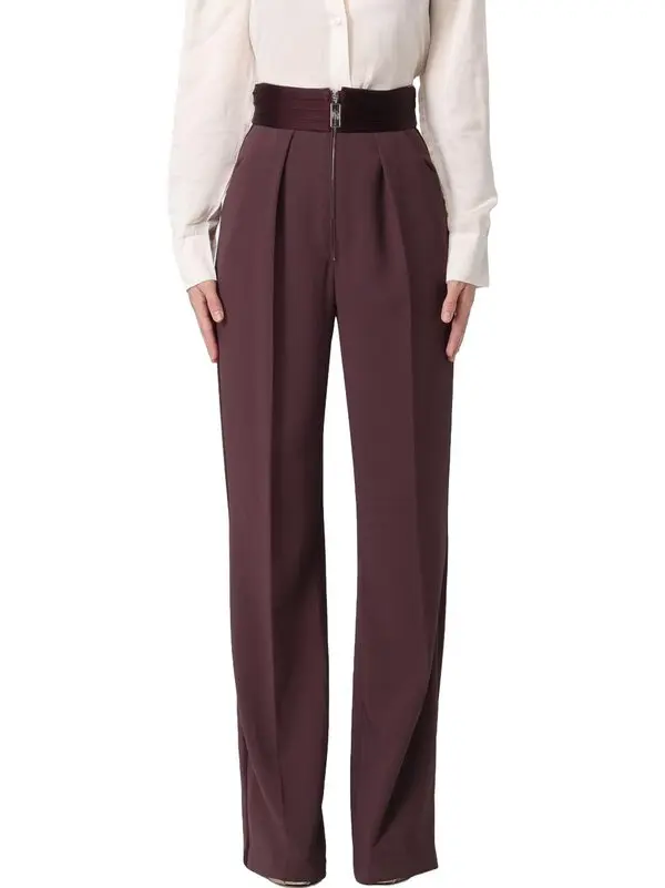 Elisabetta Franchi Wide Leg Trousers - Wine