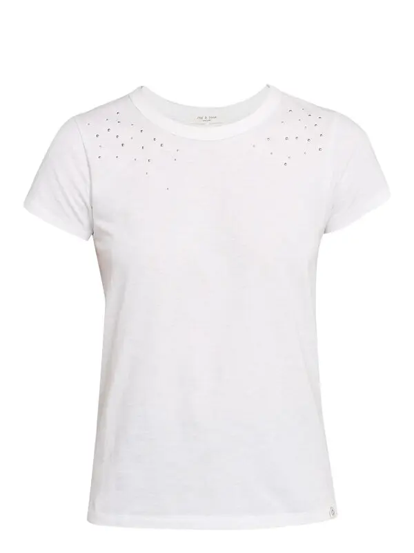 Rag & Bone Studded Crewneck T-shirt - White