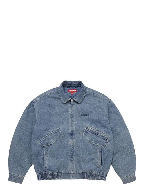 Supreme Hooded Denim Utility Jacket - Blue