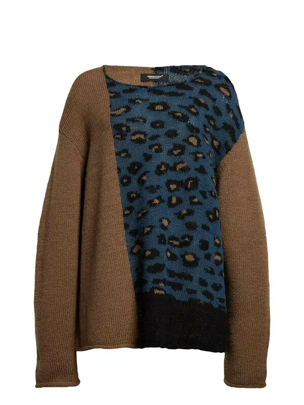 UNDERCOVERISM Panelled Leopard Knitted Sweatshirt - Tan