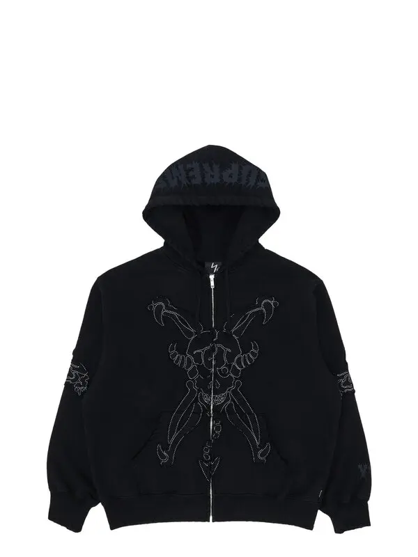 Supreme X Y's Zip-up Hooded Sweatshirt - Black