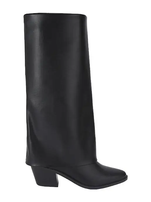 Kurt Geiger Telling Heeled Leather Knee-high Boots - Black