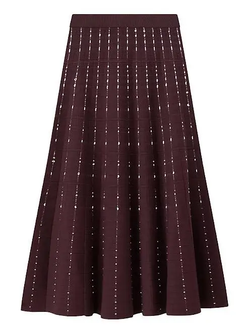 JOSEPH Knitted Maxi Skirt - Maraschino/ivory