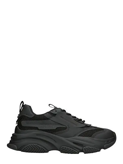 Steve Madden Possess Chunky Mesh And Faux-leather Trainers - Black
