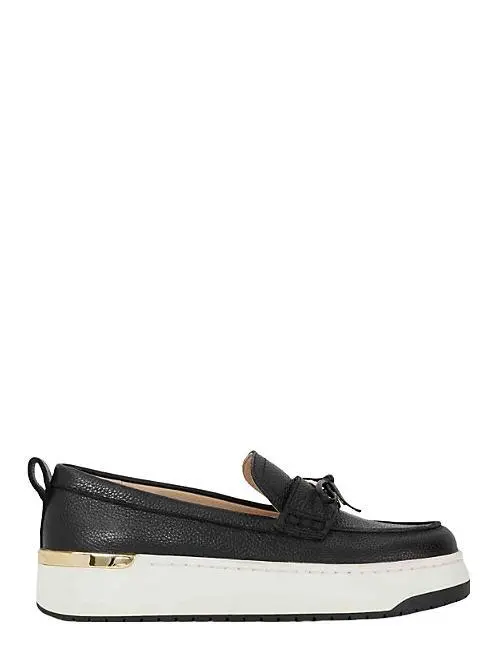 DUNE Glide Flatform Loafers - Black Leather
