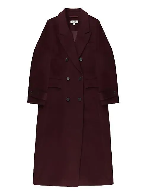 RO&ZO Wool-blend Double-breasted Coat With Peak Lapels - Brown