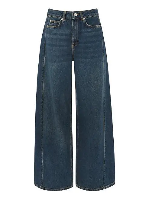 Whistles Wide-leg High-rise Denim Jeans - Dark Denim