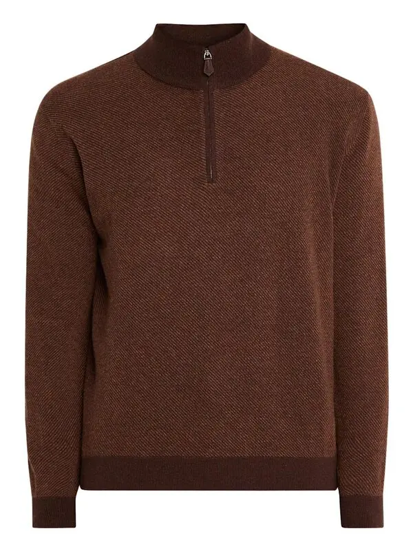Loro Piana Roadster Cashmere Quarter-zip Sweater - Caramel Giandui