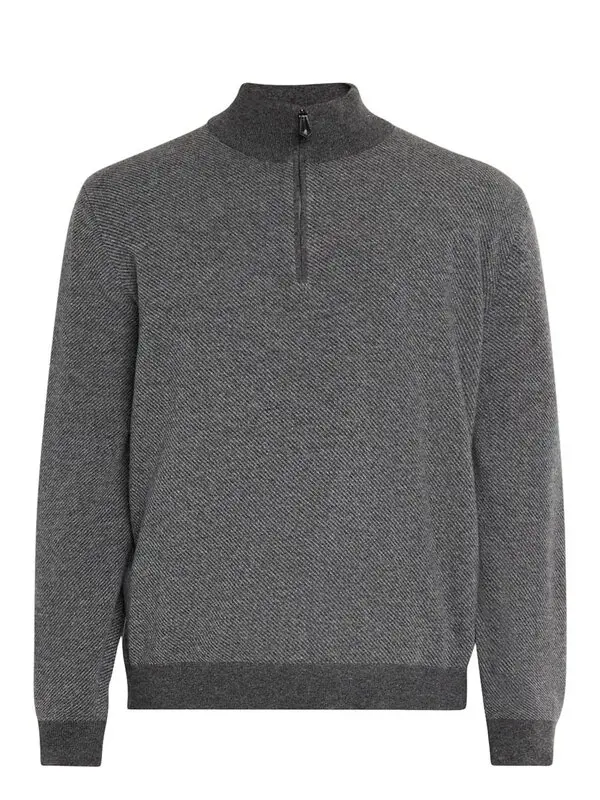 Loro Piana Roadster Cashmere Quarter-zip Sweater - Stone Dove