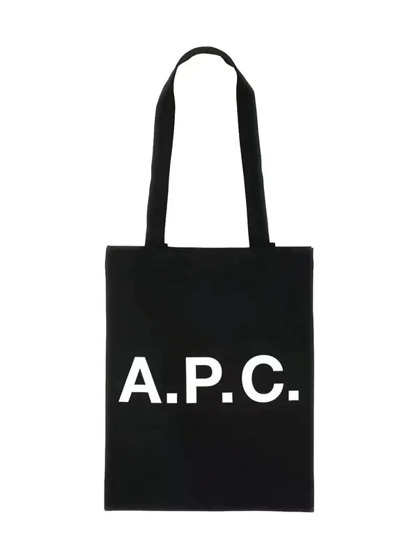 A.p.c. Logo-print Canvas Tote Bag - Black