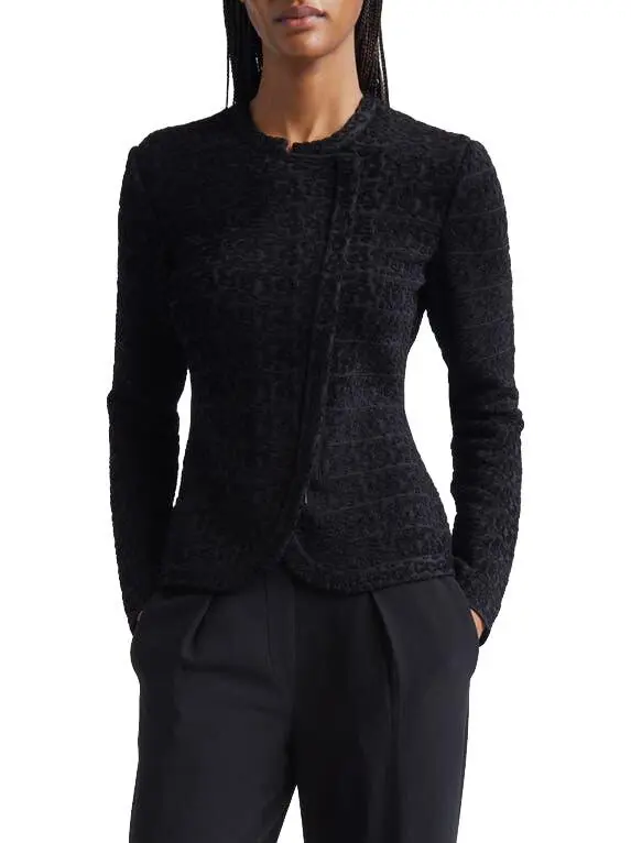 Emporio Armani Asymmetric Velvet Jacket - Black Multi