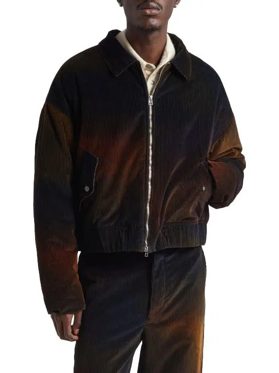 THE ELDER STATESMAN Ombré Corduroy Blouson Jacket - Midnight