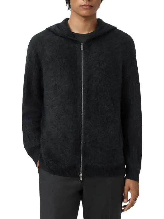 John Varvatos Catherine Cashmere Zip Hoodie - Black