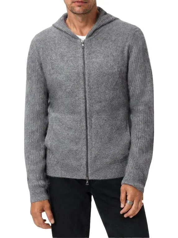 John Varvatos Catherine Cashmere Zip Hoodie - Charcoal