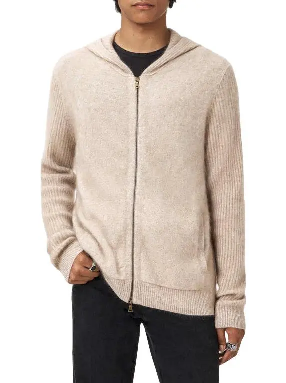 John Varvatos Catherine Cashmere Zip Hoodie - Terra Brown