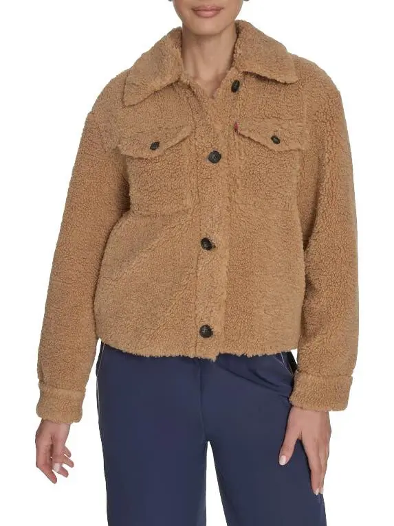 LEVI'S Faux Shearling Shacket - Chestnut