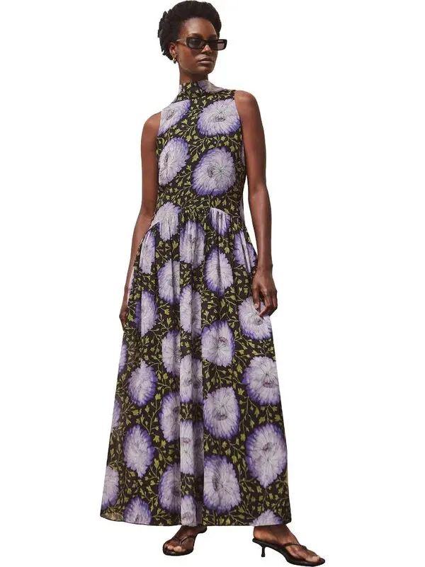 RO&ZO Printed Chiffon Maxi Dress - Lilac