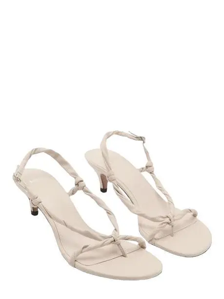 Mango Slingback Kitten Heel Sandal - Ecru