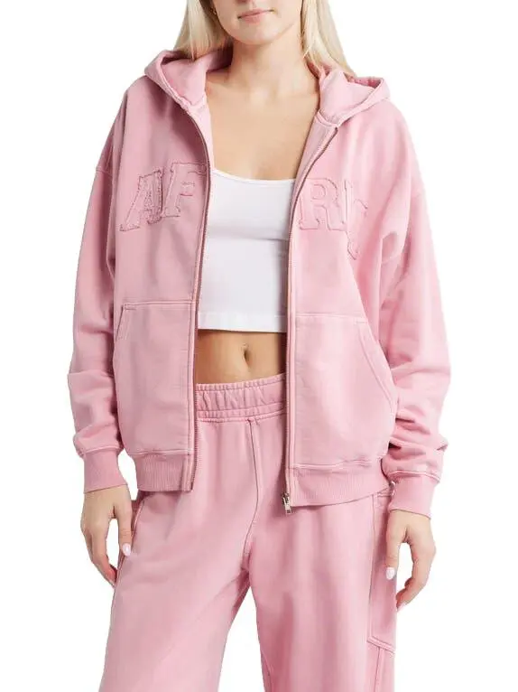 AFRM Cameron Cotton Zip Hoodie - Clay Pink