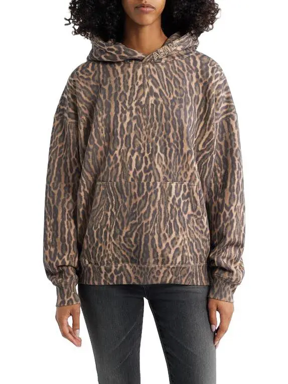 AFRM Blake Cotton Hoodie - Olive Leopard