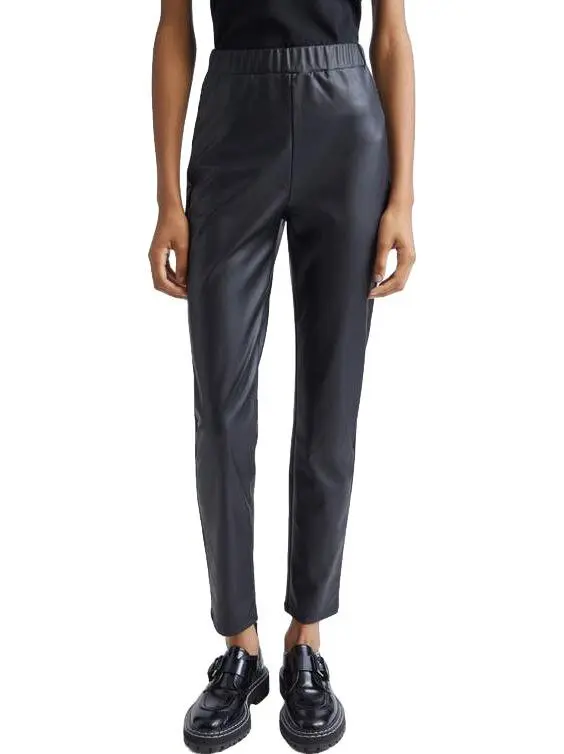 MM BY MAX MARA Echo Faux Leather Pants - Black