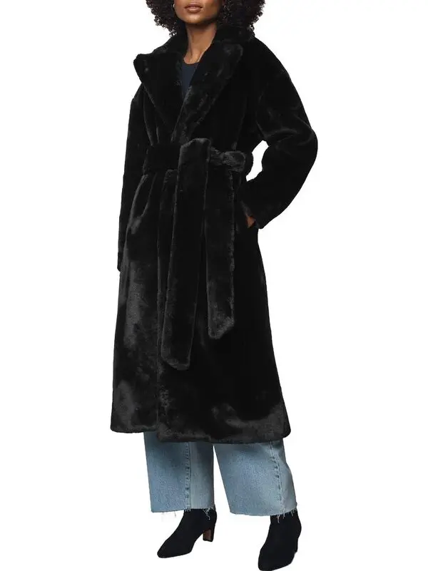 Splendid Lucia Faux Fur Coat - Black