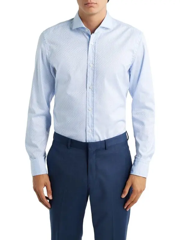 BOSS Hank Slim Fit Cotton Dress Shirt - Light/pastel Blue