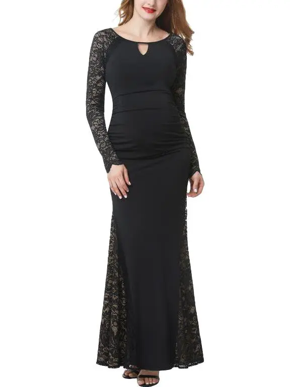 KIMI + KAI Bella Maternity Maxi Dress - Black