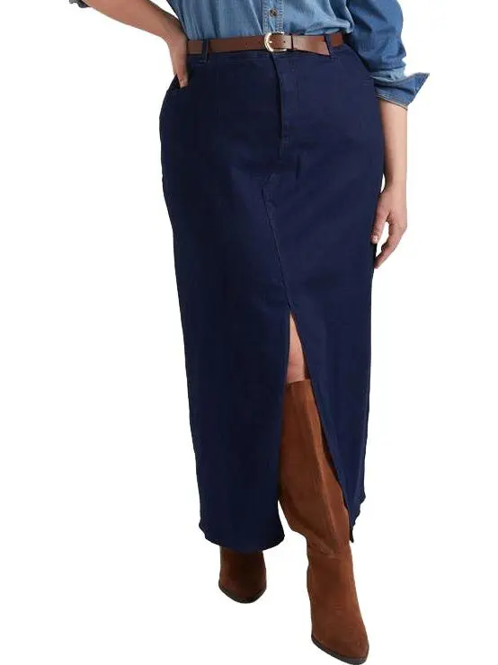 Universal Standard Denim Maxi Skirt - Dark Indigo