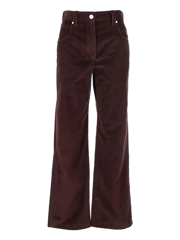 Brunello Cucinelli Corduroy Straight Leg Pants - Red