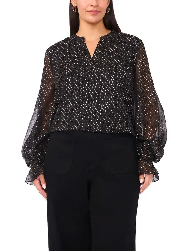 Vince Camuto Metallic Dot Top - Rich Black