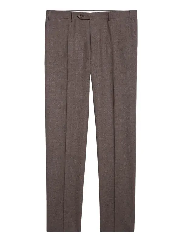 Canali Siena Regular Fit Impeccabile Super 130s Wool Suit Trousers - Brown