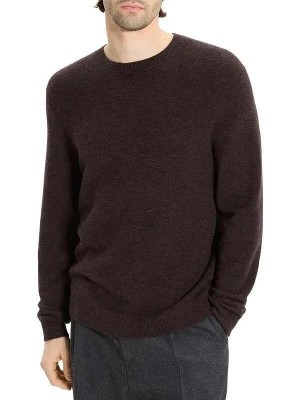 Theory Cyr Cashmere Crewneck Sweater - Brownwood Melange