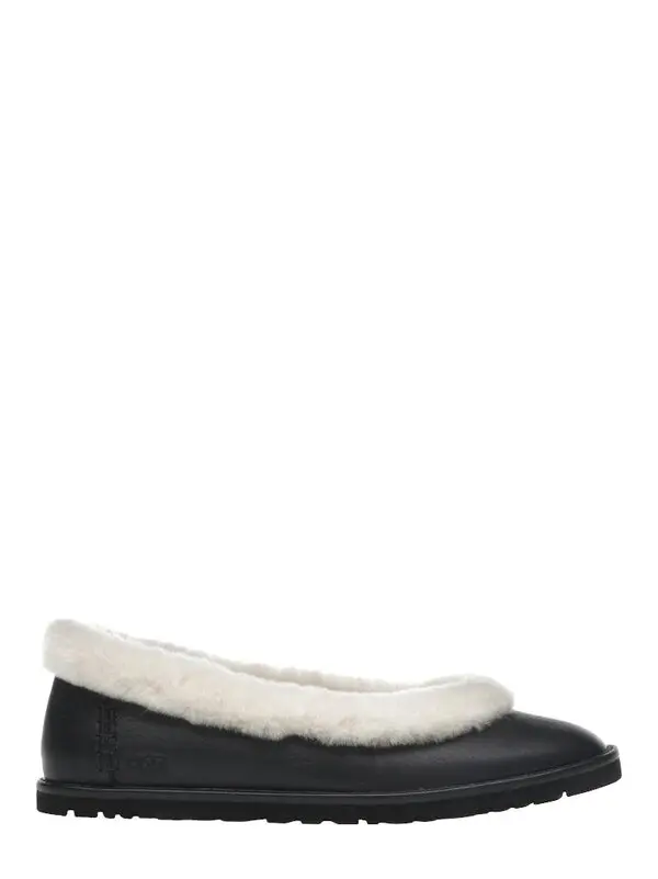UGG Zora Leather Ballet Flat - Black