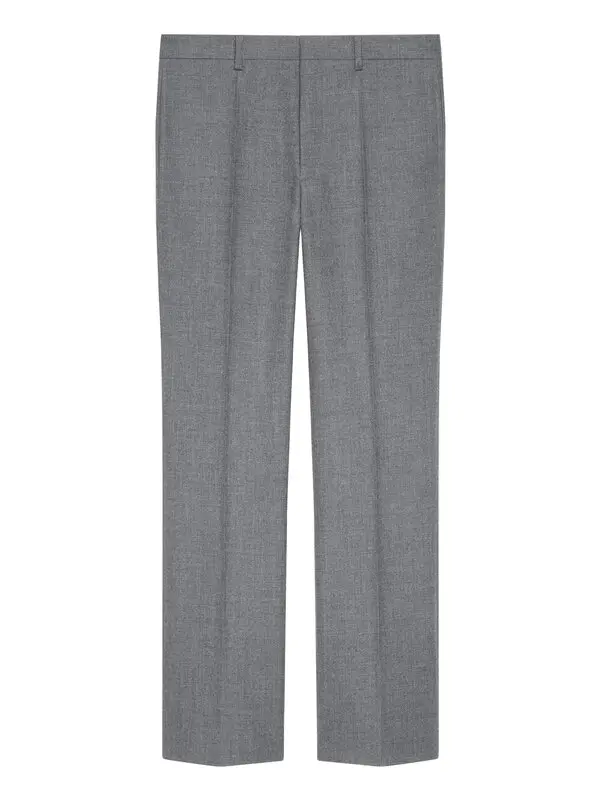 Givenchy Straight-leg Flannel Trousers - Light Grey Melange