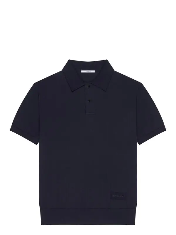 Givenchy Polo In Cotton Knit - Dark Blue