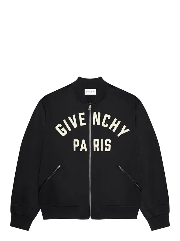 Givenchy Couture Seam Embroidered Bomber Jacket - Black