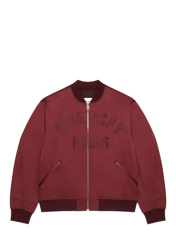 Givenchy Couture Seam Embroidered Bomber Jacket - Burgundy