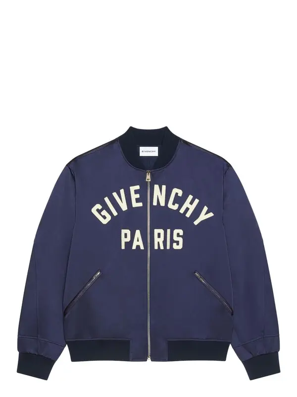 Givenchy Couture Seam Embroidered Bomber Jacket - Navy