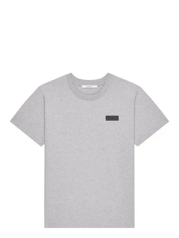 Givenchy T-shirt In Cotton With Patch - Light Grey Melange