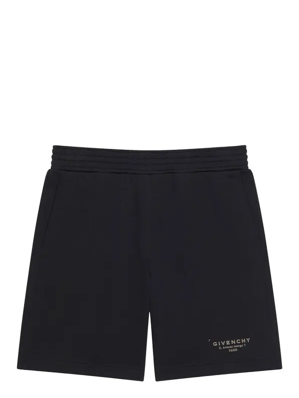 Givenchy Fleece Bermuda Shorts With Stamp Print - Black