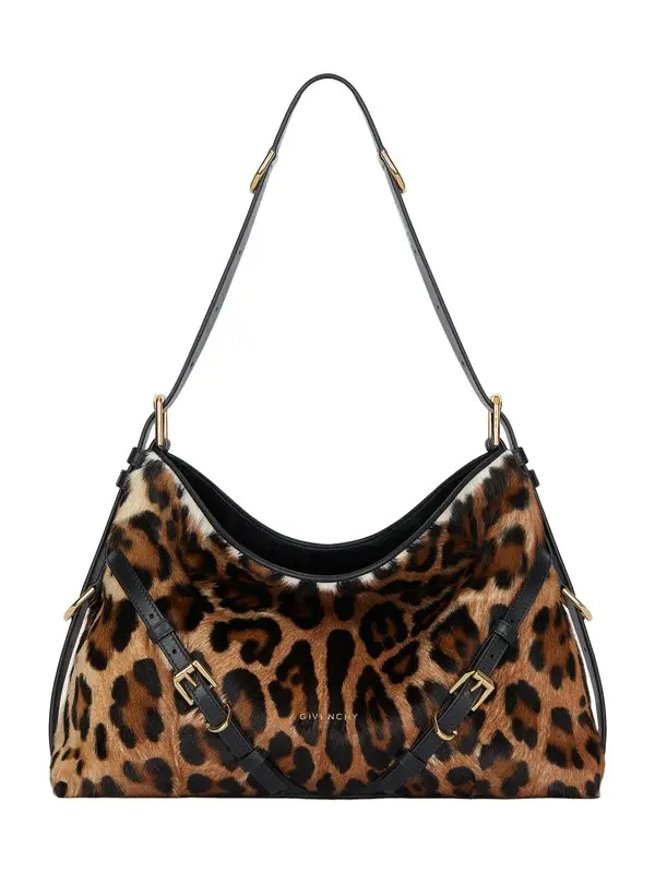 Givenchy Medium Voyou Bag In Leopard-patterned Pony Effect Leather - Multicolor