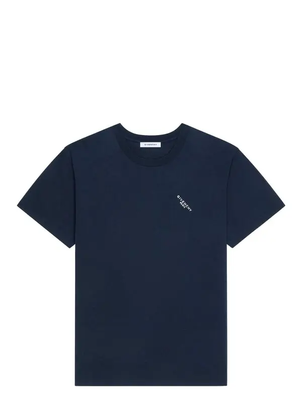 Givenchy T-shirt In Cotton With Shadow Print - Dark Navy