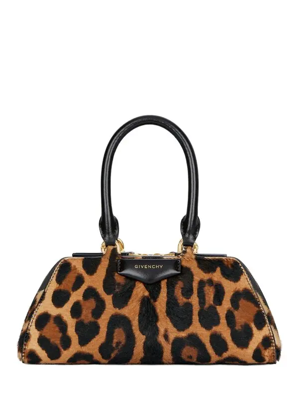 Givenchy Mini Antigona East-west Bag In Leopard Pony-effect Leather - Multicolor