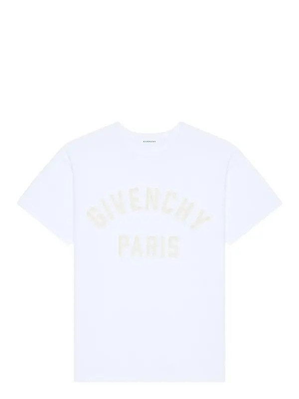 Givenchy T-shirt In Cotton With Paris Embroidery - White