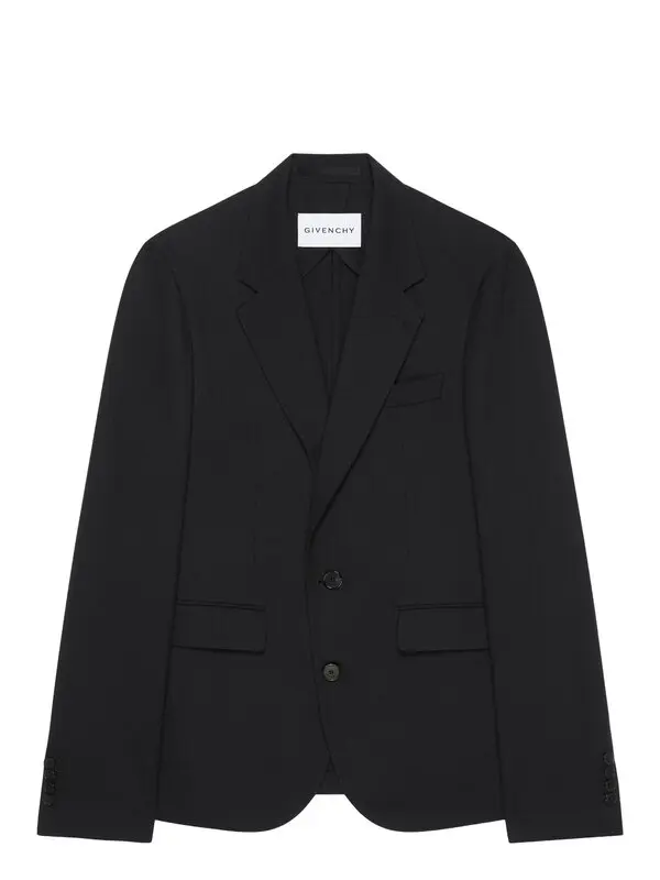 Givenchy Deconstructed Single Breasted Jacket In Flannel - Black